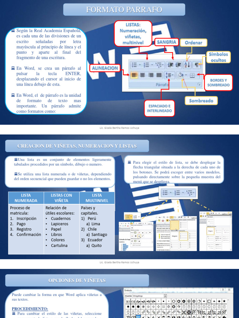 Formato de párrafos en word | PDF