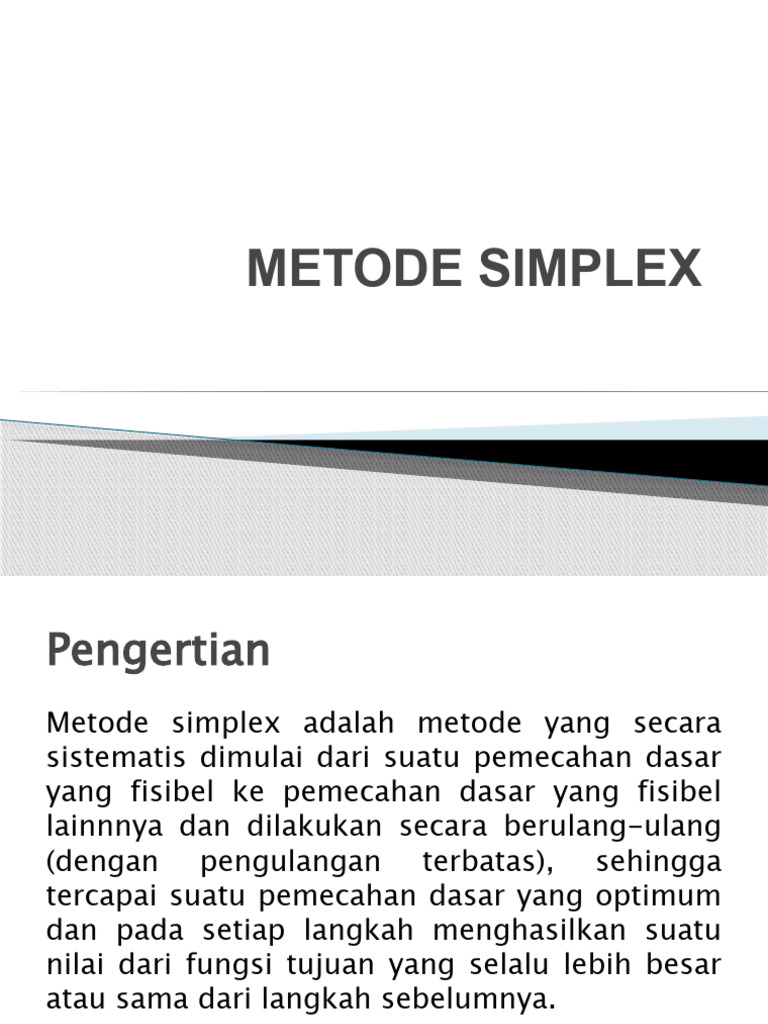 Metode Simplex | PDF | Metode & Bahan Ajar
