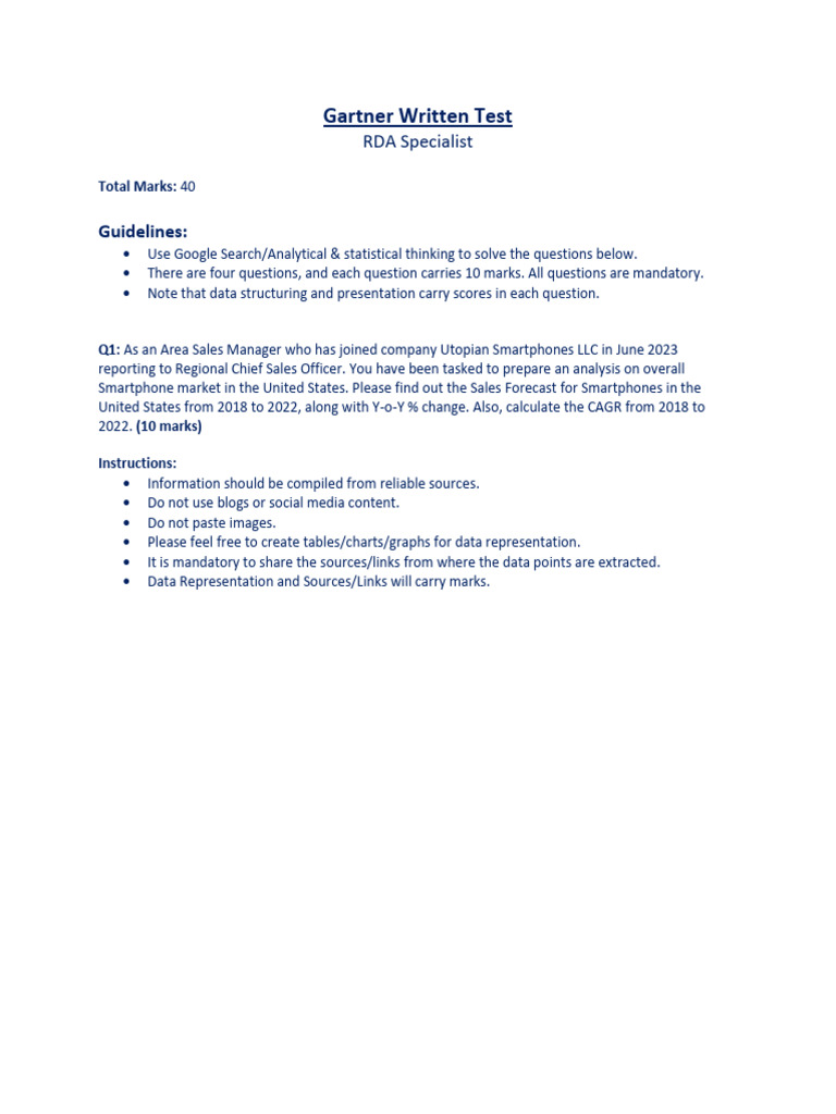 RDA Specialist - Skill Test | PDF