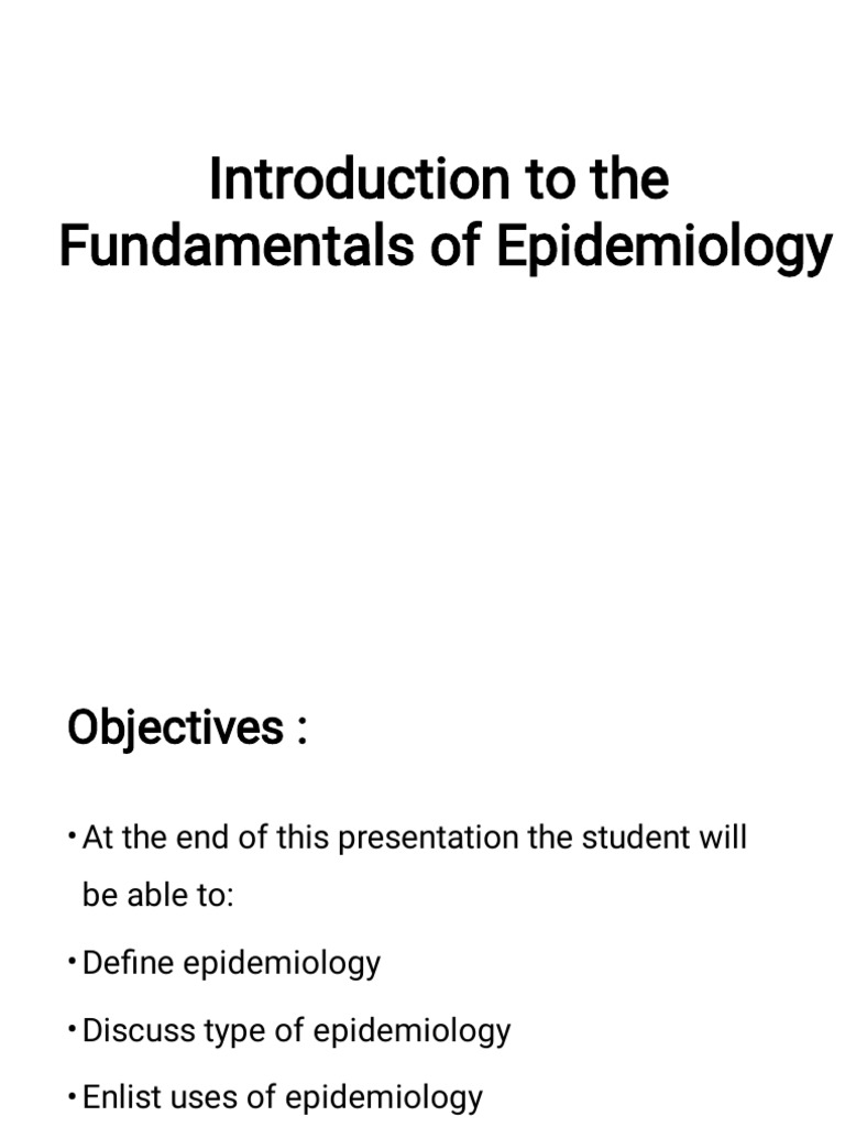 Intro To Epidemiology | PDF