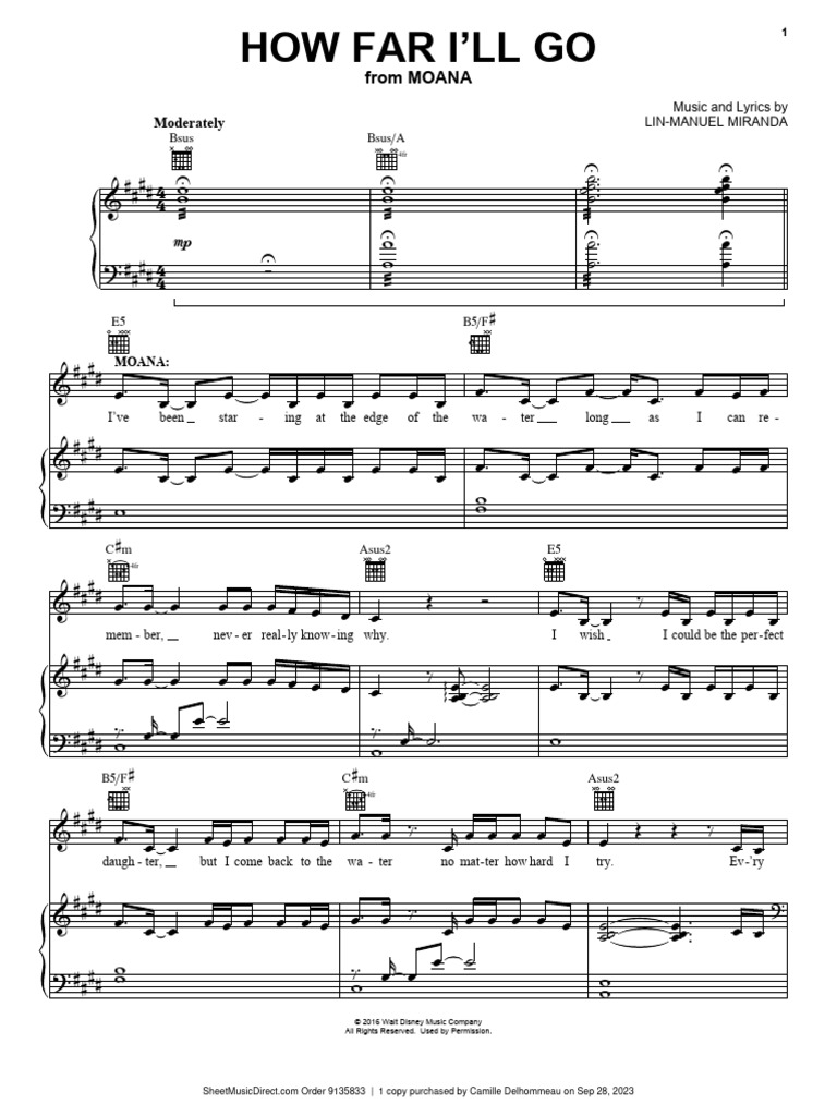How Far Ill Go From Moana | PDF