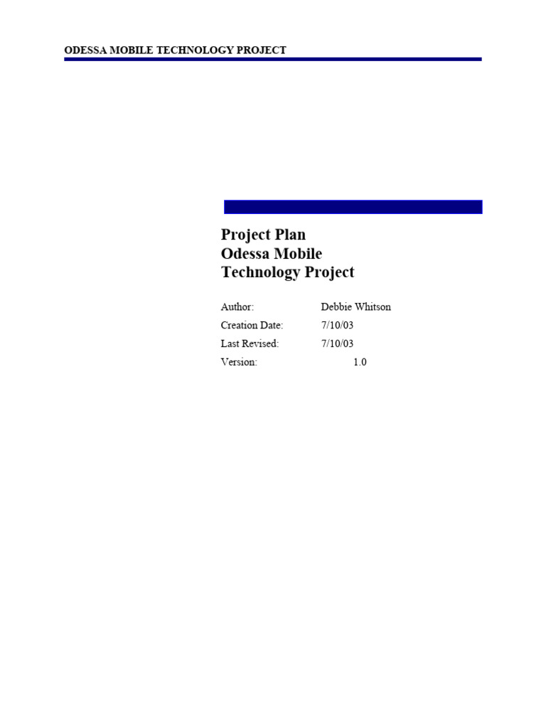 Sample Project Plan 2 | PDF