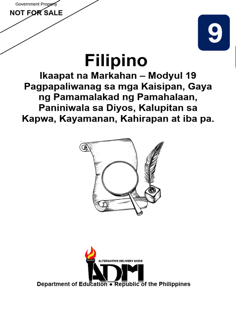 Fil9 Q4 Mod19 Pagpapaliwanag Sa Mga Kaisipang Nakapaloob Sa Aralin v4 | PDF