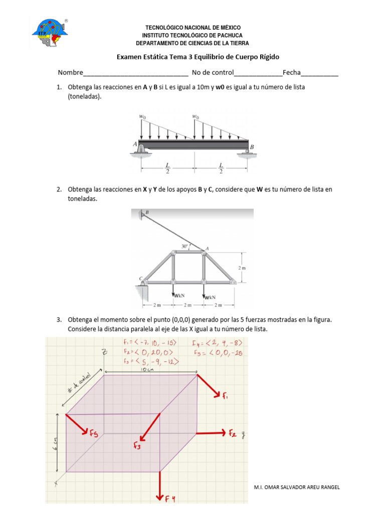 Examen Estática Tema 3 2022 | PDF
