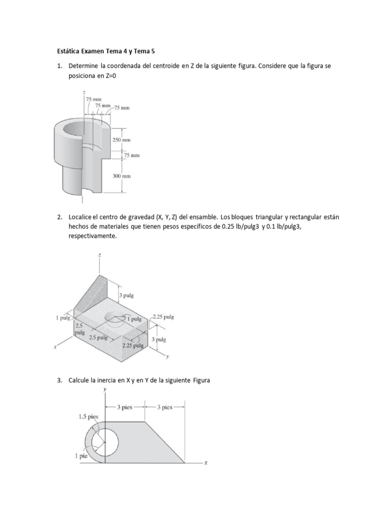 Estática Examen Tema 4 y Tema 5 | PDF