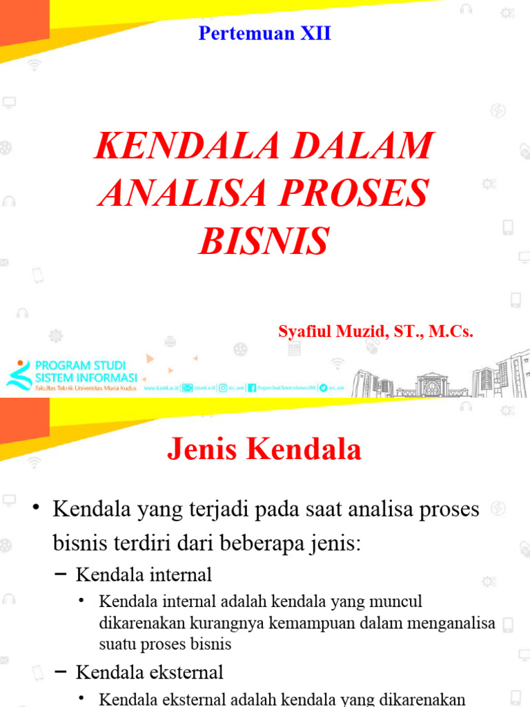 Pertemuan 12 - Kendala Dalam Analisa Proses Bisnis - Kelas D | PDF