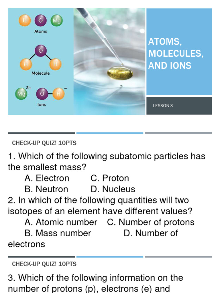 3. Atoms, Molecules, and Ions | PDF