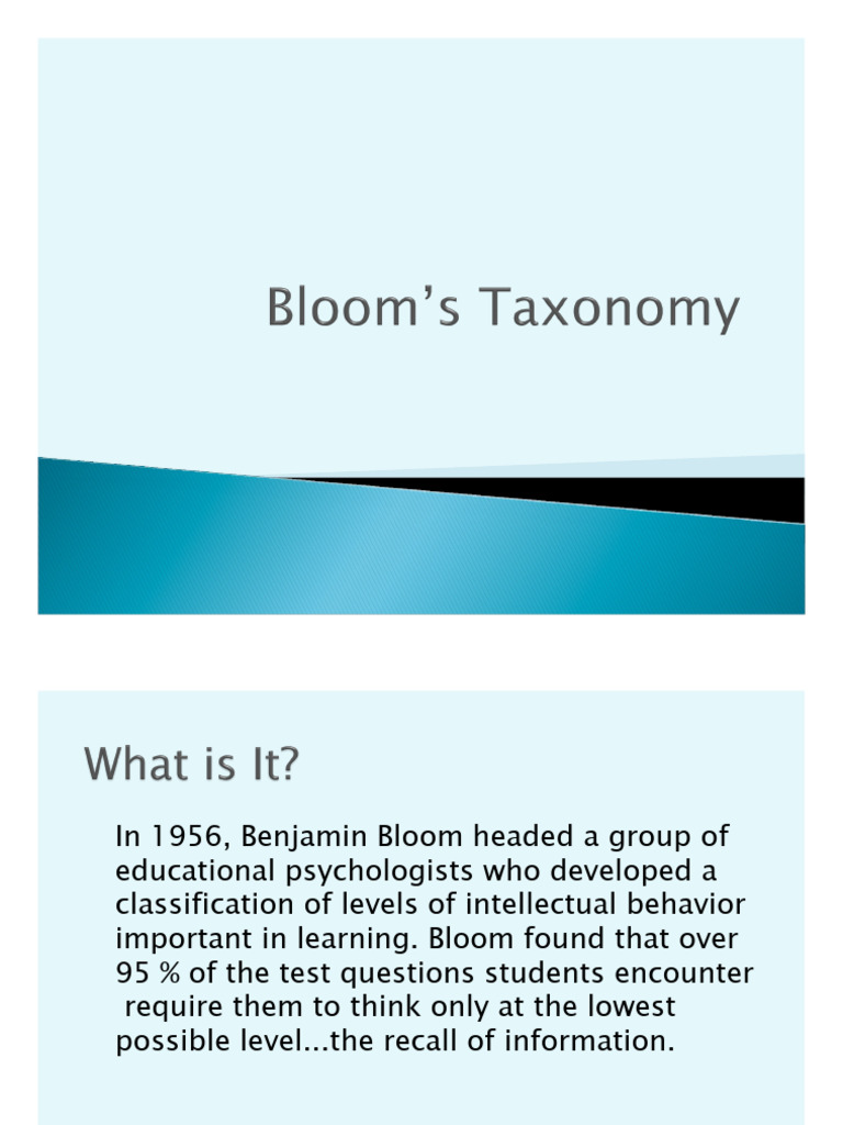 Understanding Bloom's Taxonomy Levels | PDF
