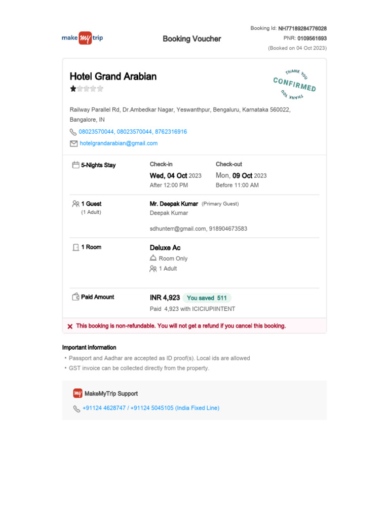 NH77189284776028 E-Voucher | PDF