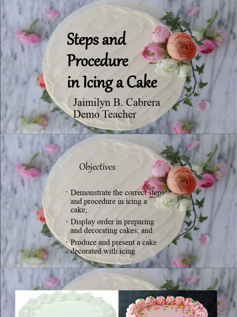 Steps and Procedure in Icing A Cake | PDF