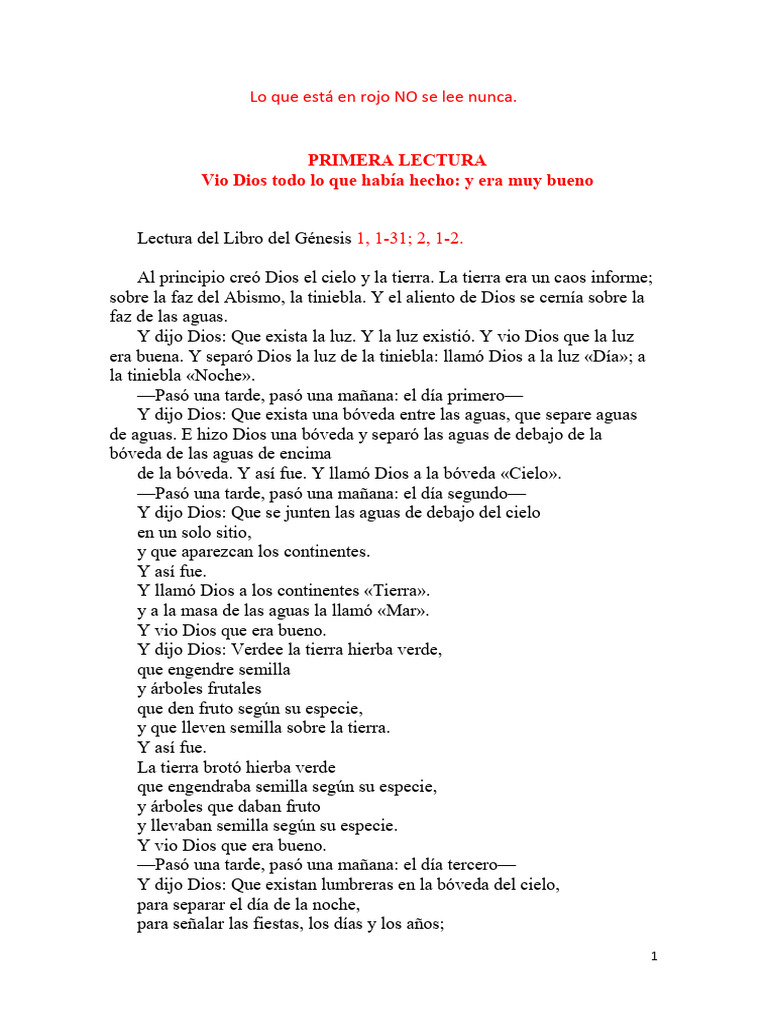 Lecturas Vigilia Pascual | PDF