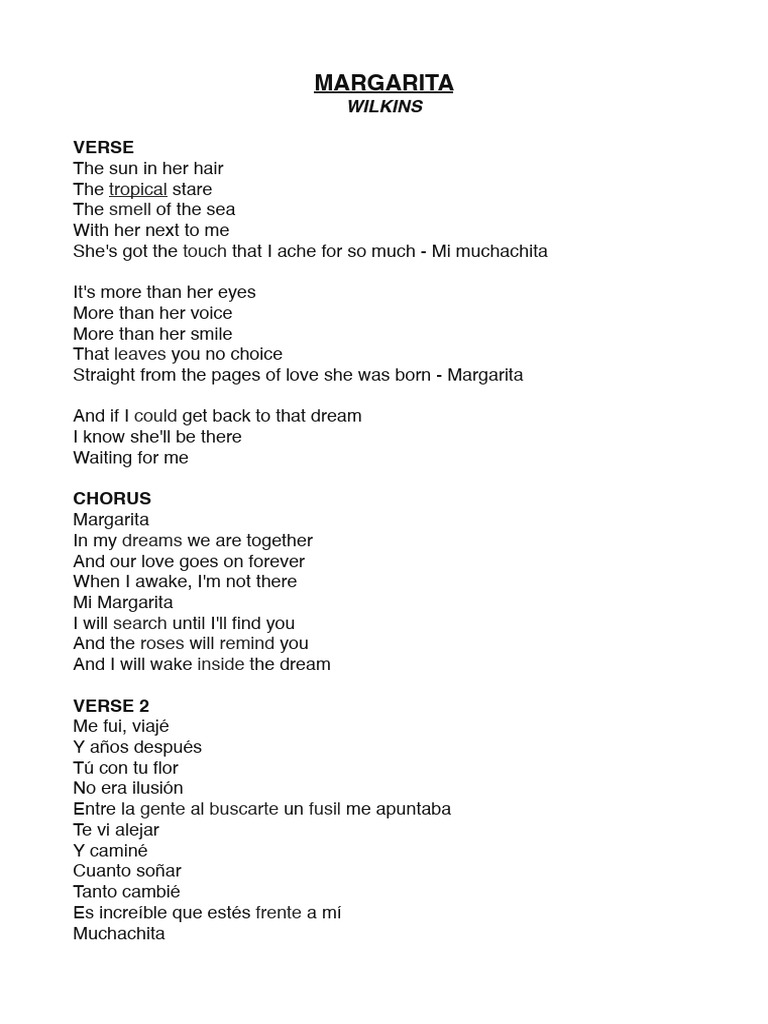 Margarita Lyrics | PDF