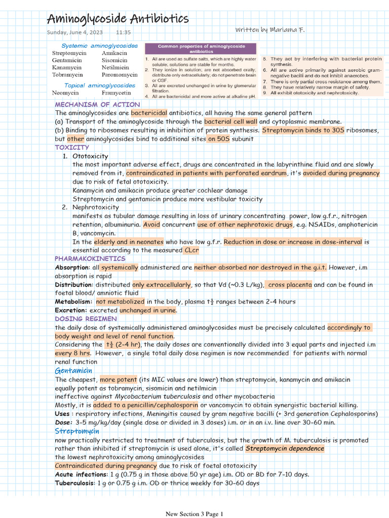 Aminoglycoside Antibiotics | PDF | Wellness