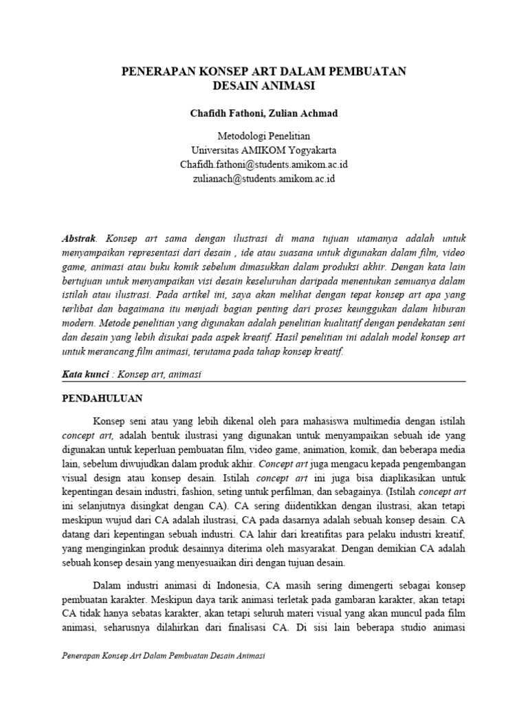 Penerapan Konsep Art Dalam Pembuatan Desain Animasi | PDF