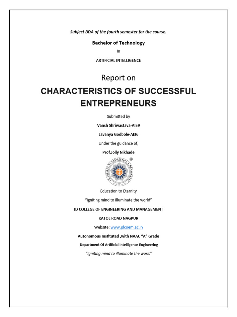 Vansh Ied Report | PDF | Entrepreneurship | Startup Company