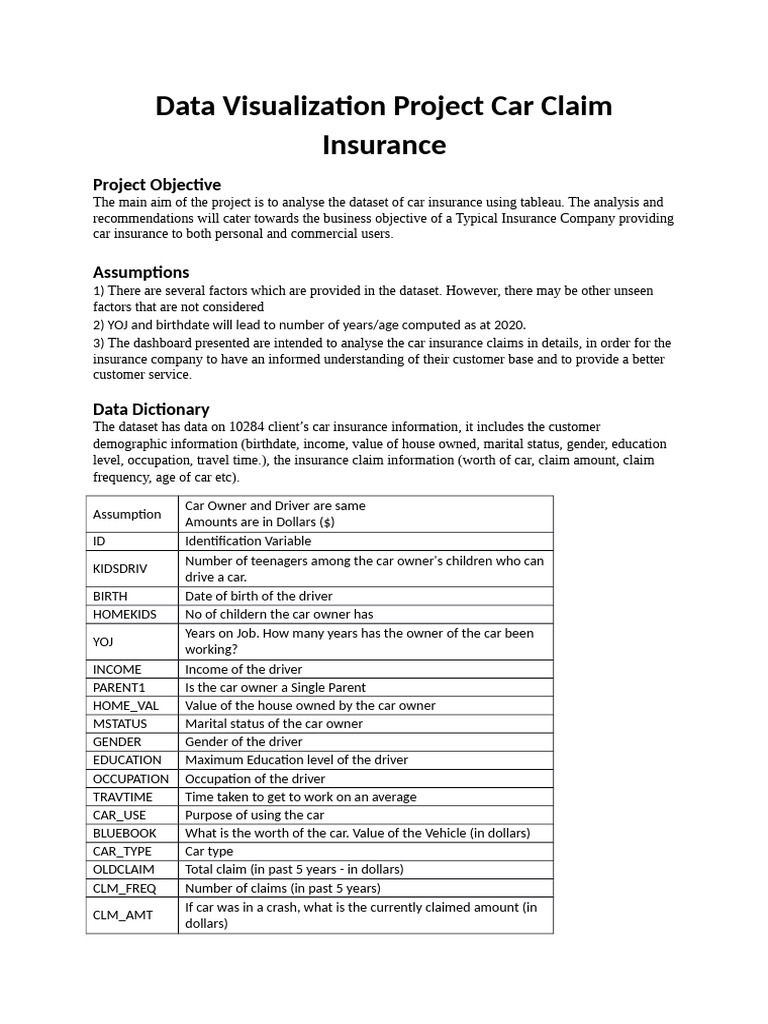 Insurance Car Claim Project Data Visualisation | PDF | Insurance ...