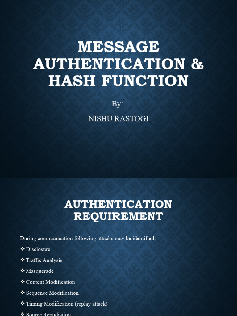 Message Authentication & Hashing | PDF | Computers | Technology ...