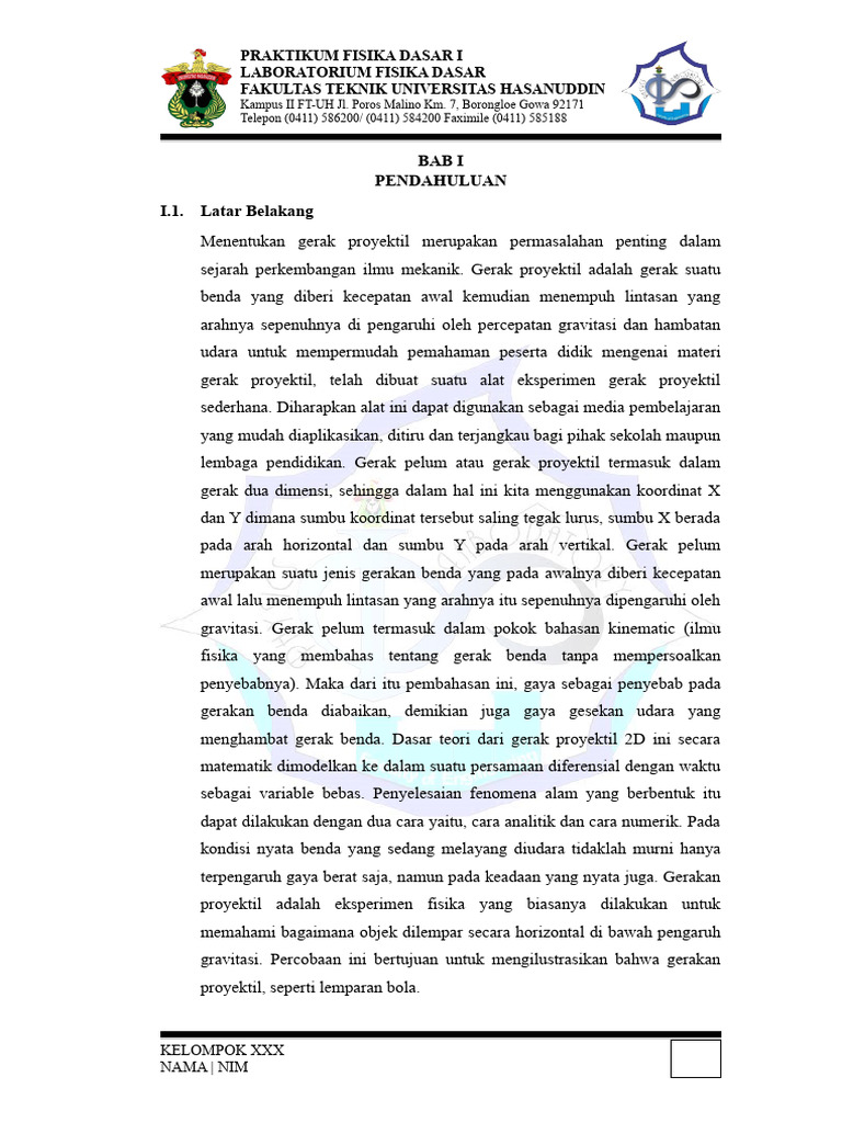 Praktikum Gerak Proyektil | PDF