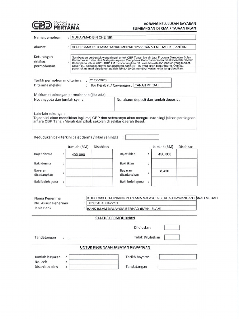 SURAT MOHON PERUNTUKAN PROGRAM KEMERDEKAAN 2023 | PDF