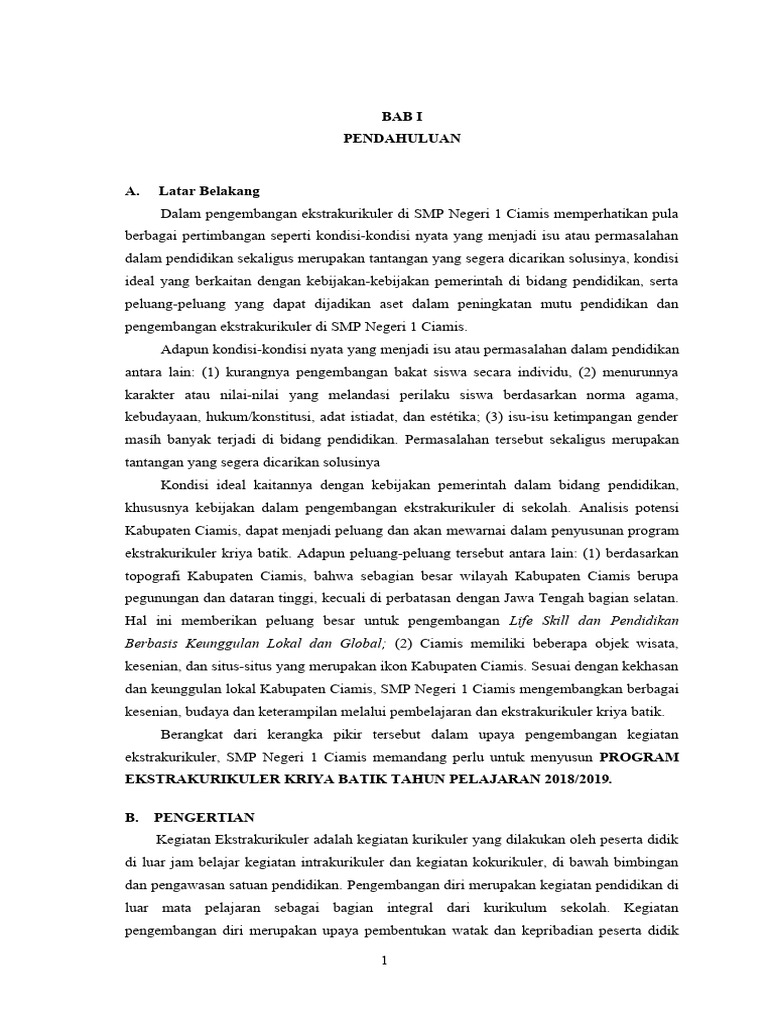 4 Isi Program Ekskul Batik | PDF