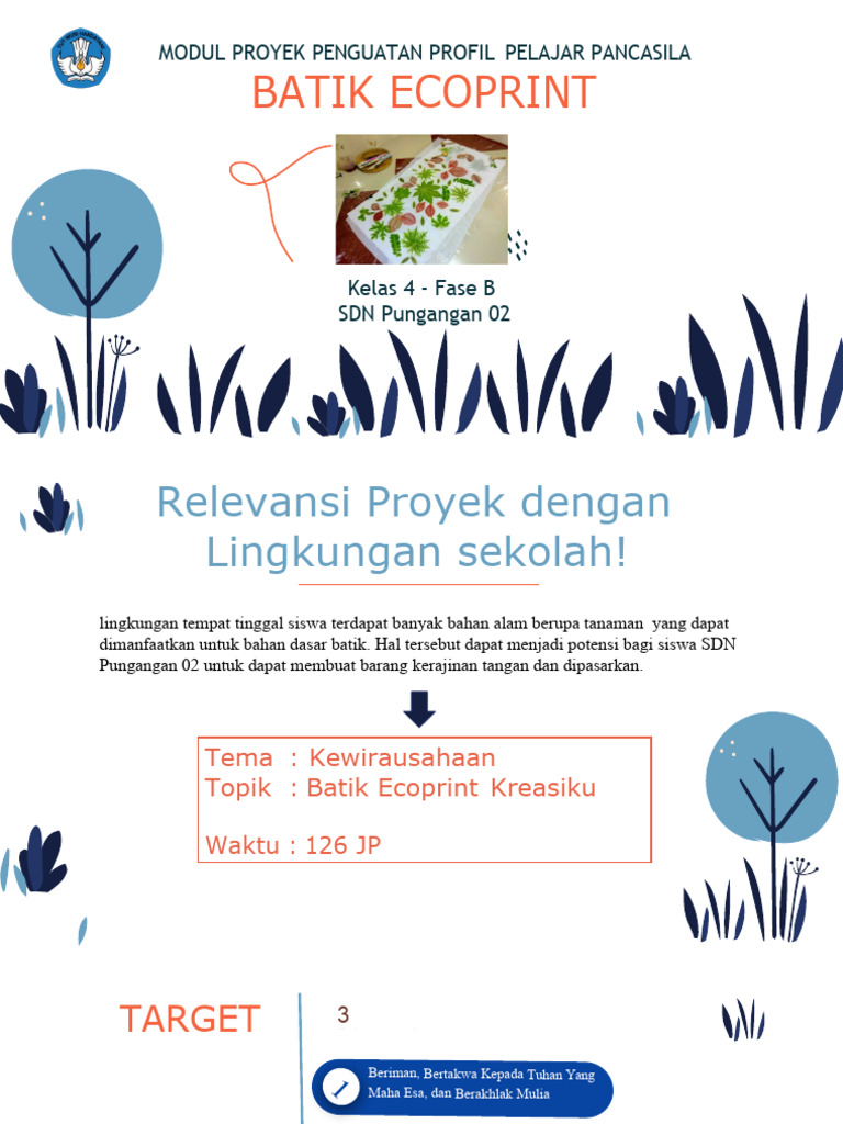 Modul Batik Ecoprint Kelas 4 P5 | PDF | Karier & Perkembangan | Pengembangan Diri