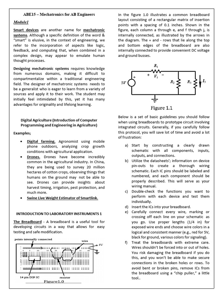 Mechatronics For Ab Engineers - Notes | PDF