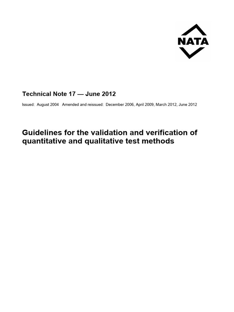 Erification of Quantitative and Qualitative Test Methods | PDF
