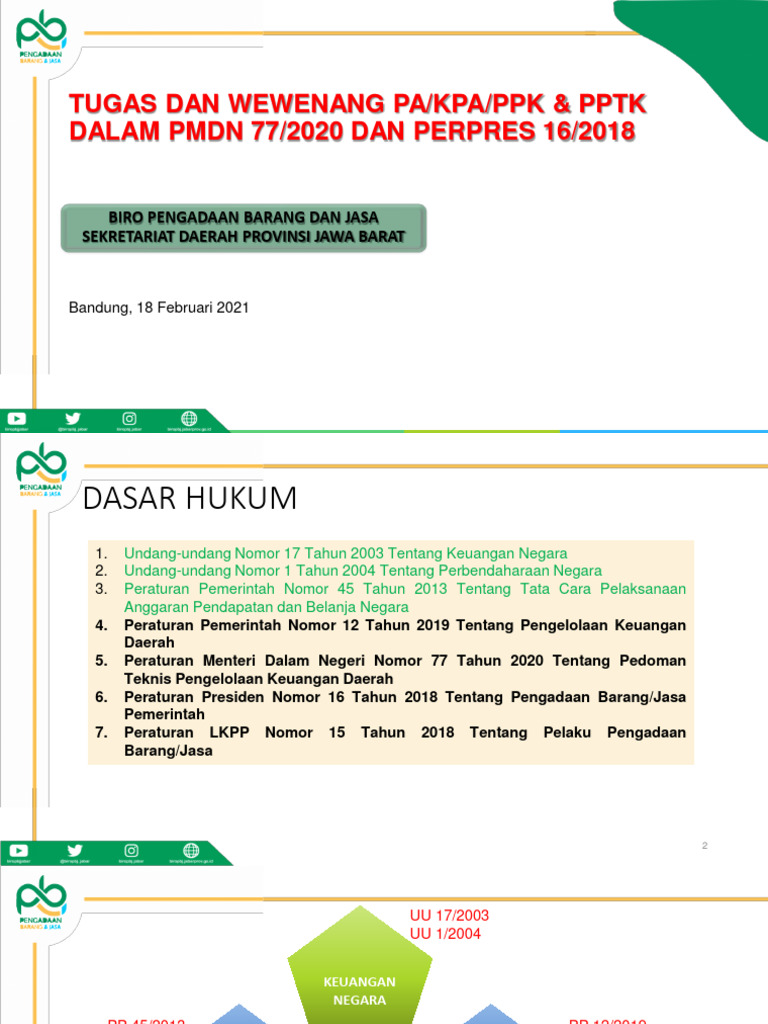 Paparan-Kedudukan-Hukum-PA PPK KPA DAN PPTK | PDF