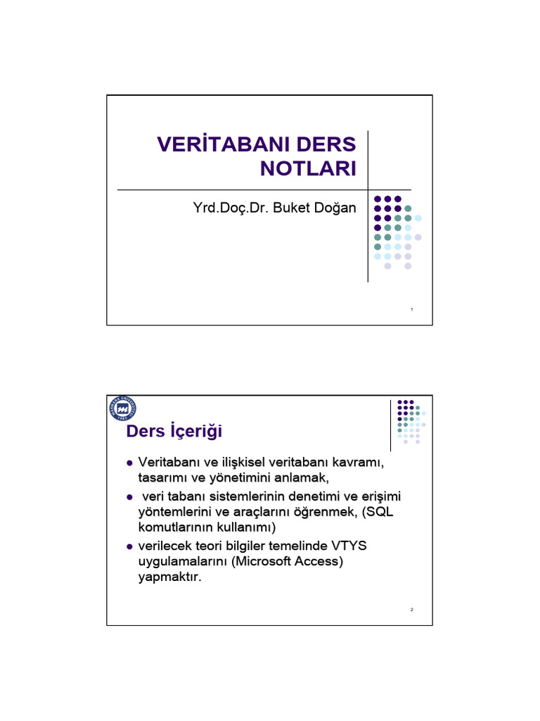 VERITABANI_DERS12 | PDF