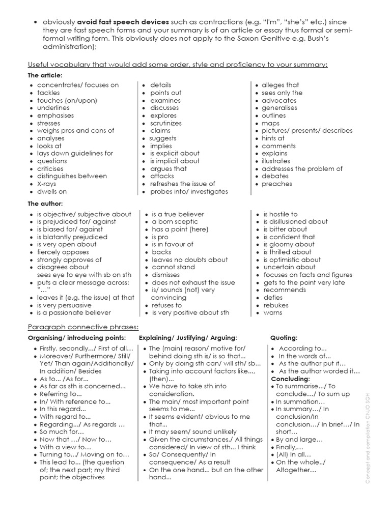 Useful vocabulary-articles-writing | PDF