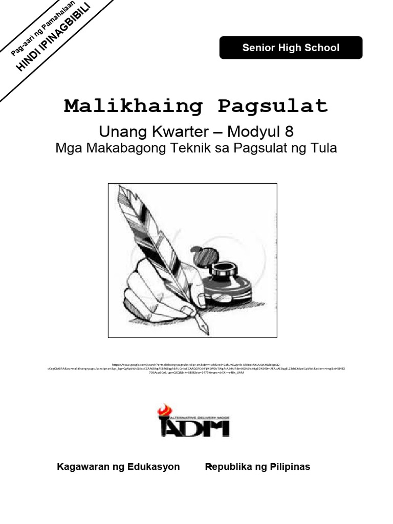 Malikhaing Pagsulat12 - q1 - Mod8 | PDF