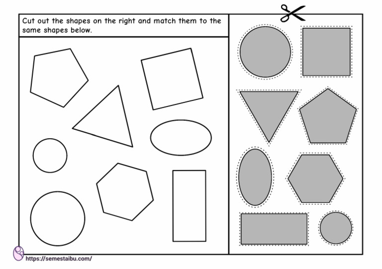 Cut and Paste Shapes Worksheet | PDF