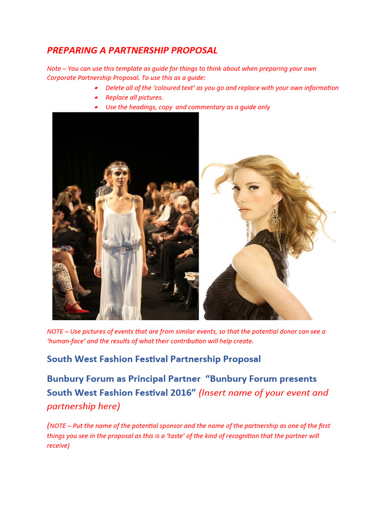 Corporate Partnership Template With Notes | PDF | Fashion | Retail