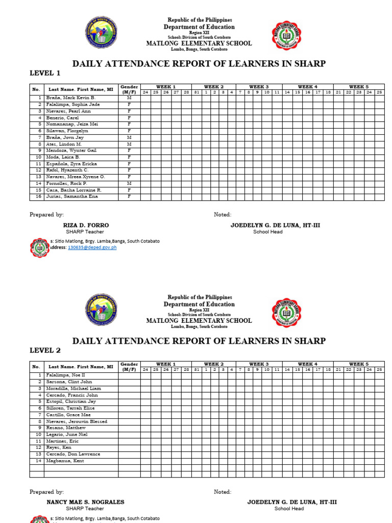 DAILY ATTENDANCE | PDF