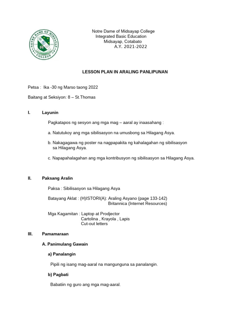 Grade 8 Asian Civilization Lesson | PDF