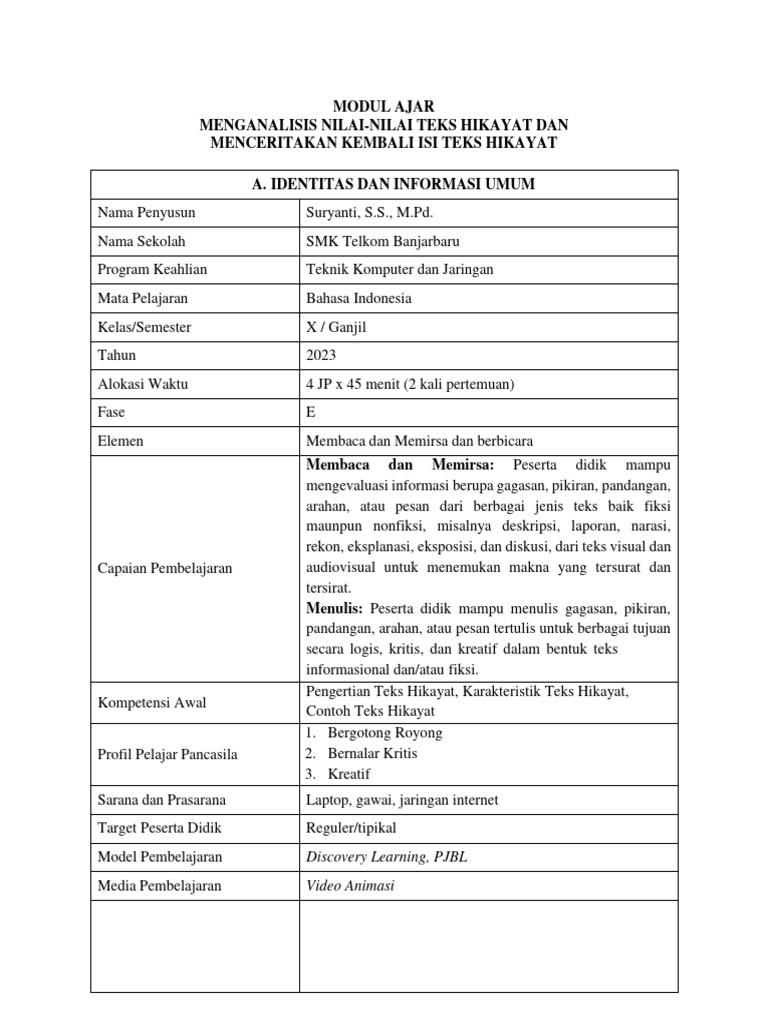 Contoh Modul Ajar Ppg Pdf
