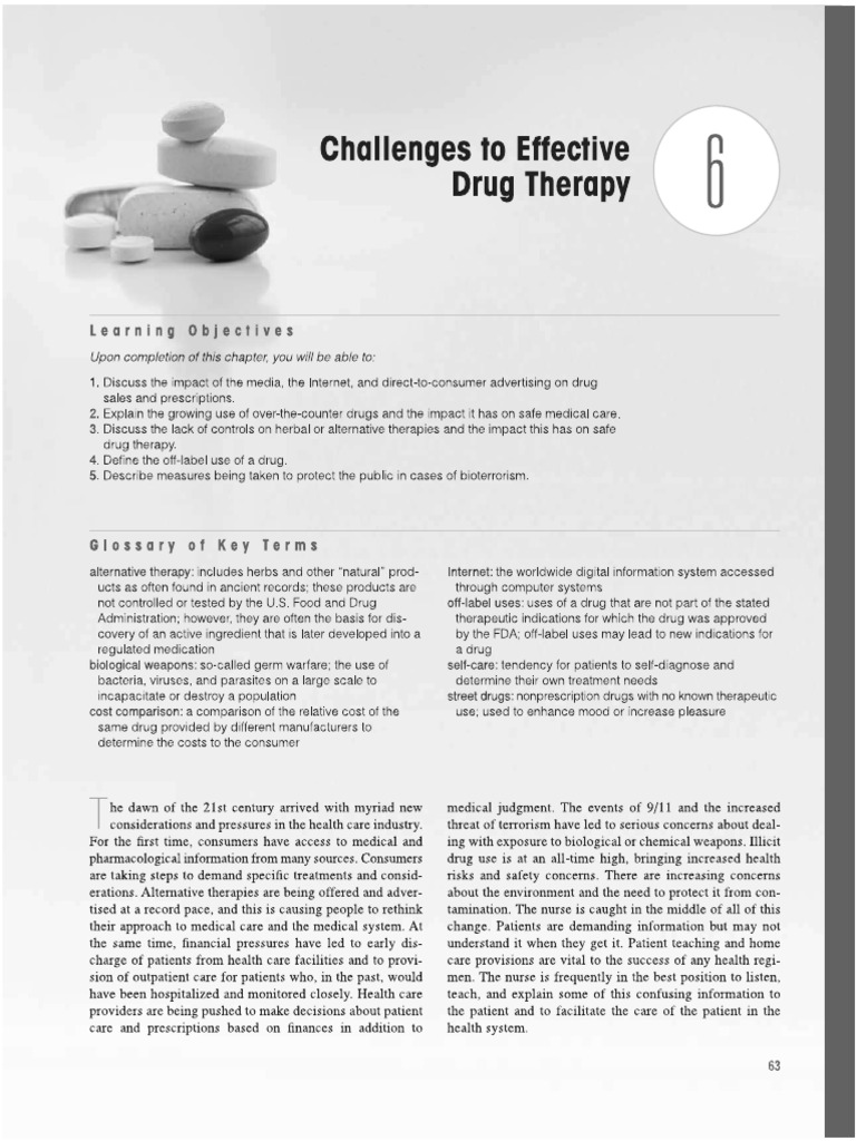 Challenges To Effective Drug Therapy | PDF