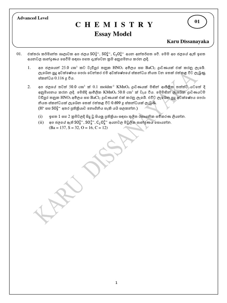 Essay Model - 01 | PDF