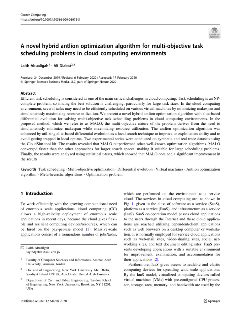Cloud Task Scheduling Optimization | PDF