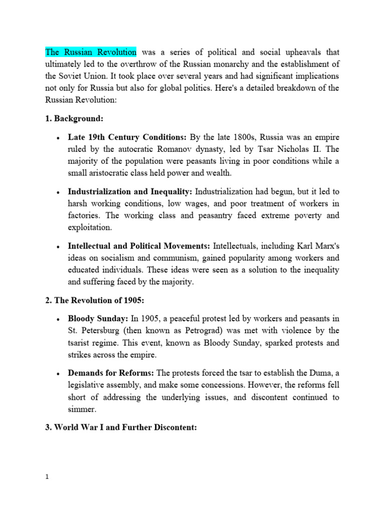 The Russian Revolution | PDF | Russian Revolution | Vladimir Lenin