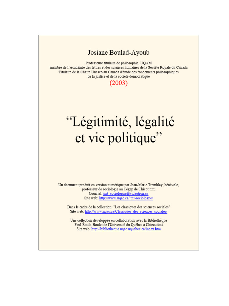Legitimite Legalite Vie Pol | PDF