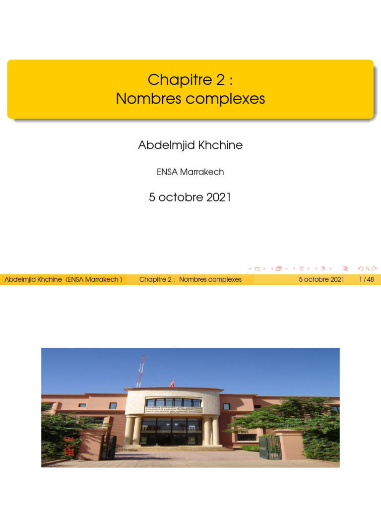 Copy of Chap1-Nombres Complexes | PDF