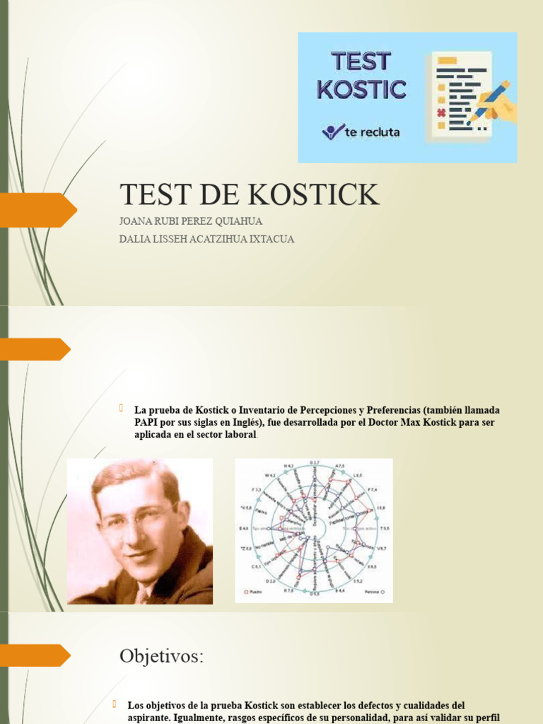 Test Kostick: Evaluación Laboral y Personalidad | PDF
