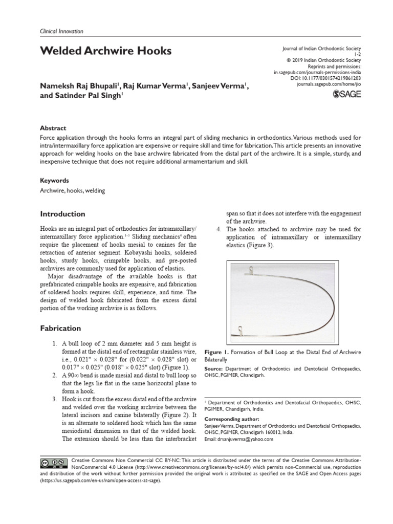 Welded Archwire Hooks | PDF | Science & Mathematics