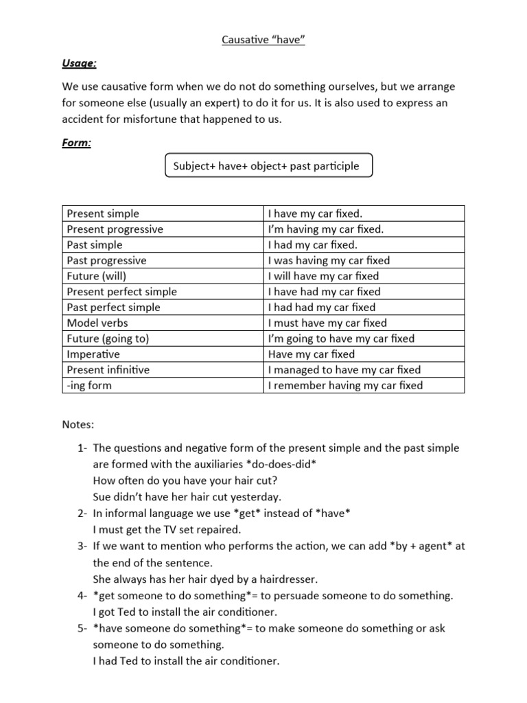 Causative Have | PDF