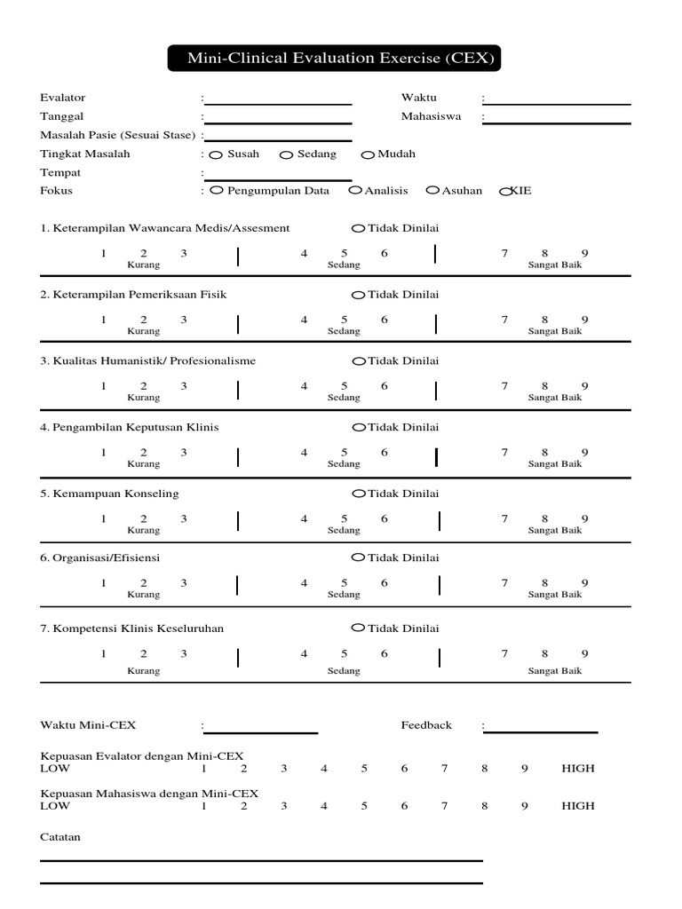 Mini-Clinical Evaluation Exercise (CEX) | PDF