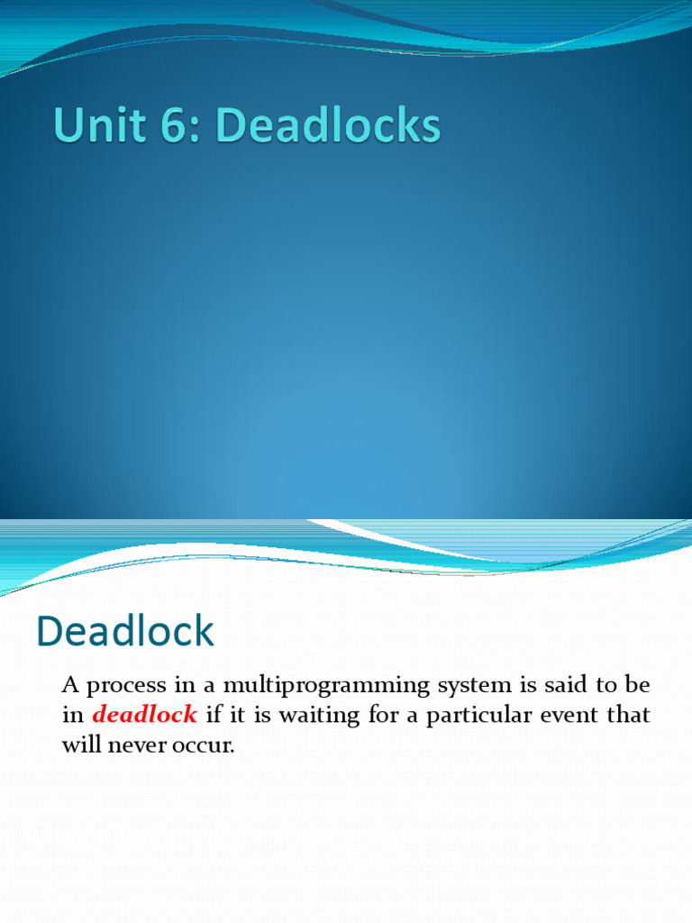 Unit 6.deadlock | PDF | Vertex (Graph Theory) | Concurrency (Computer Science)