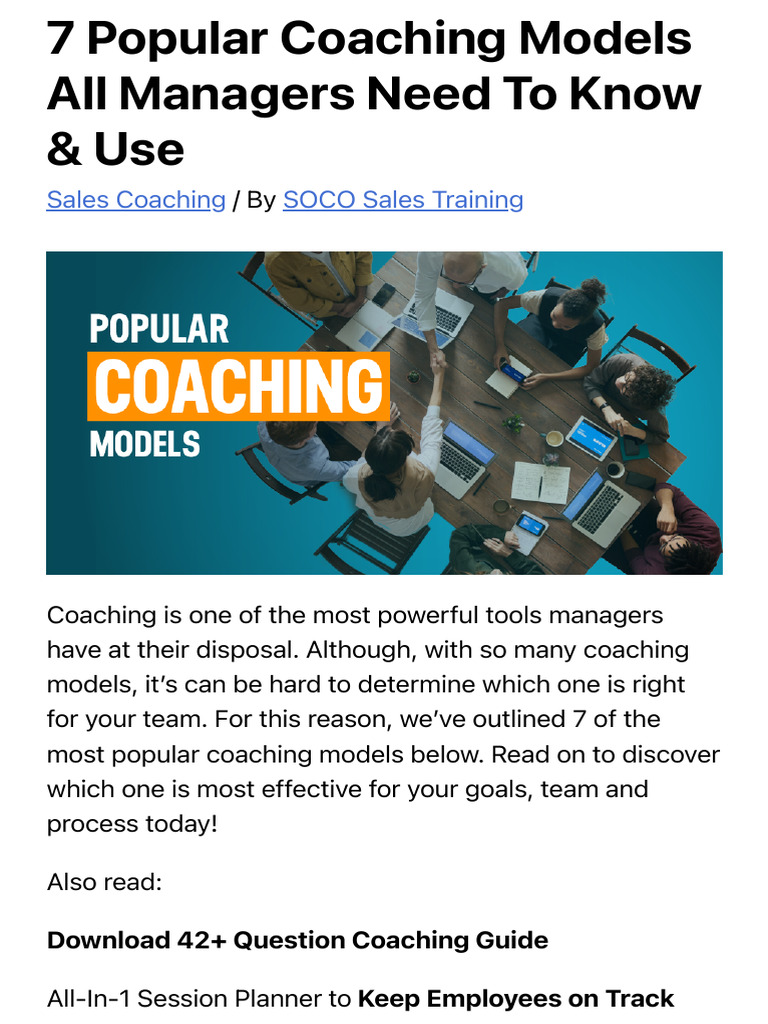 7 Popular Coaching Models All Managers Need To Know & Use | PDF | Goal ...