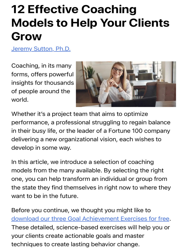 Coaching Models for Growth | PDF | Leadership | Goal