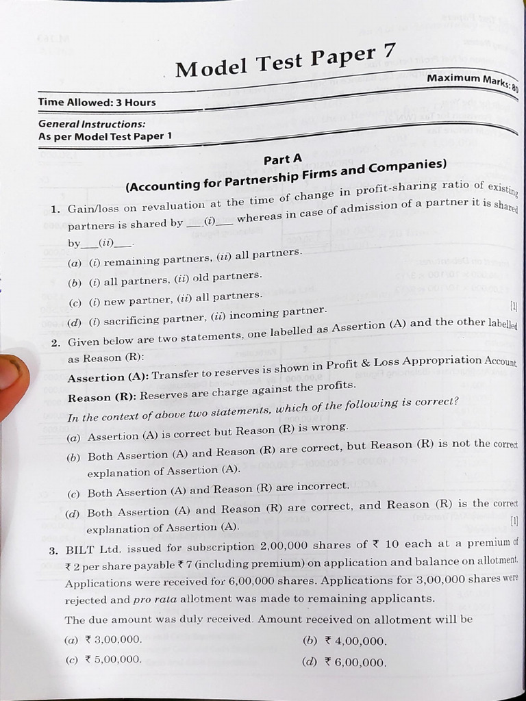 Sample Paper 7 Ts Grewal | PDF